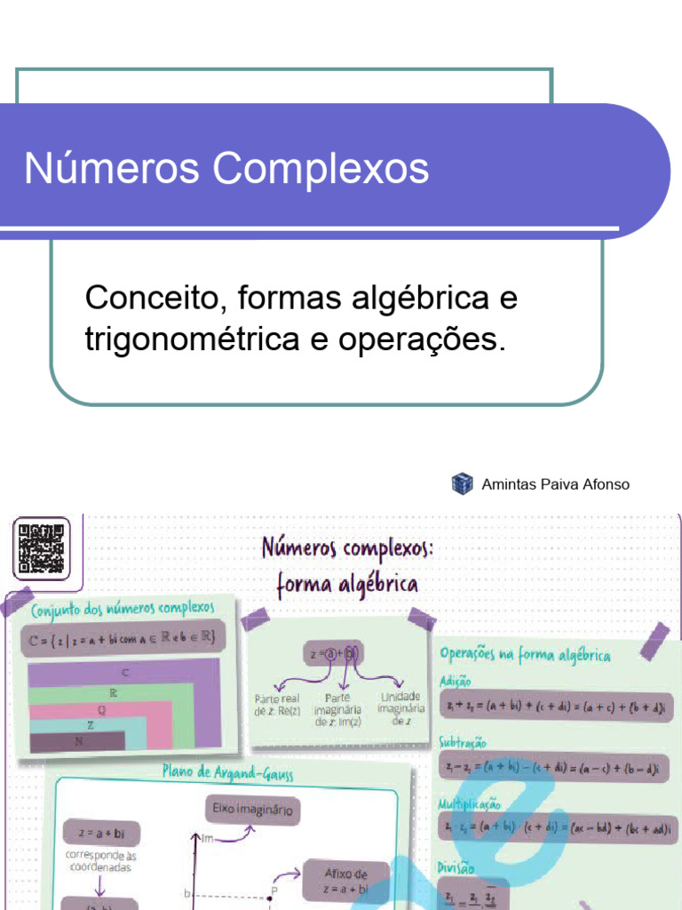 Numeros Complexos 1 - 3 Ano | PDF | Número complexo | Números