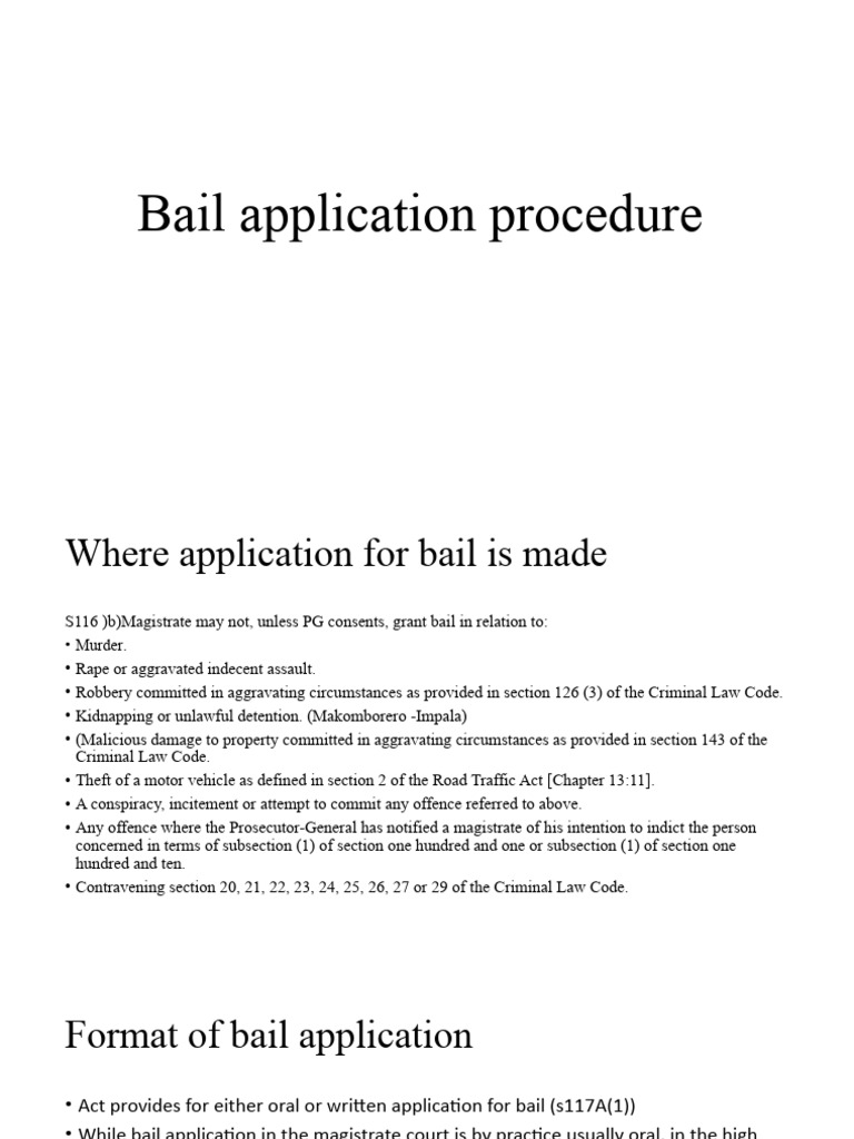 Bail Procedure | PDF | Bail | Crimes