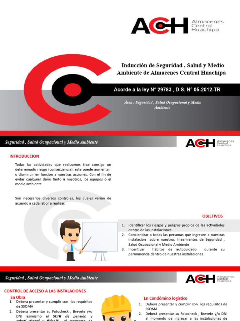 Induccion de SSOMA - ACH | PDF | Seguridad y salud ocupacional ... Induccion de SSOMA - ACH | PDF | Seguridad y salud ocupacional ...