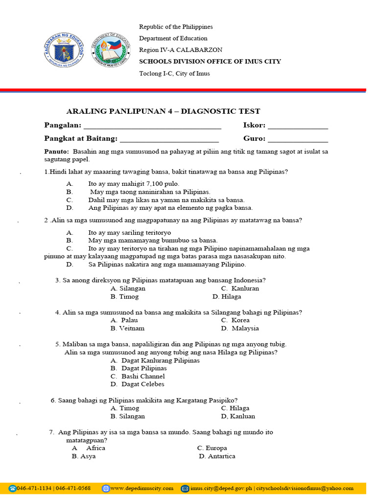 Ap Diagnostic Test | PDF