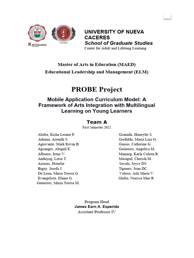 Group A - PROBE Project | PDF | Learning | Educational Technology