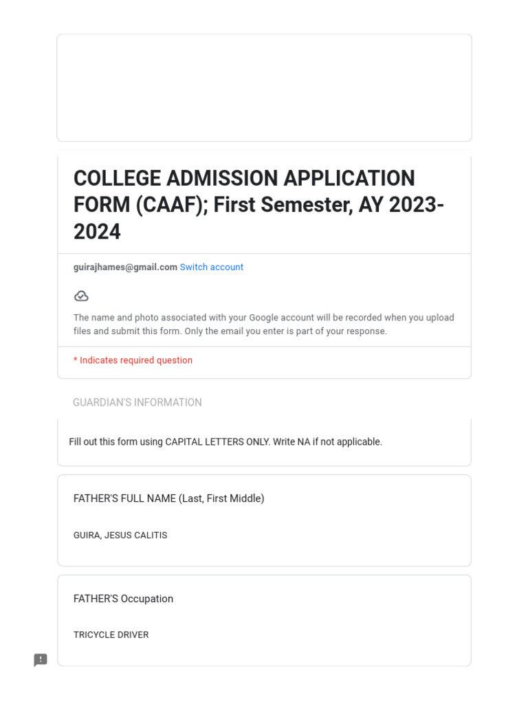 College Admission Application Form Page 4 | PDF
