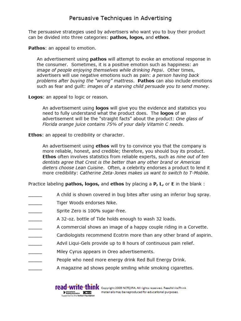 Persuasive Techniques in Ads Explained | PDF | Advertising