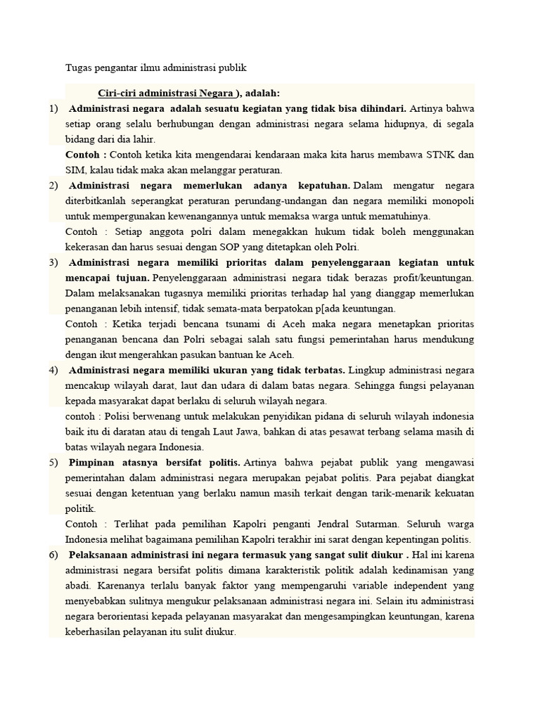 Tugas Pengantar Ilmu Administrasi Publik | PDF