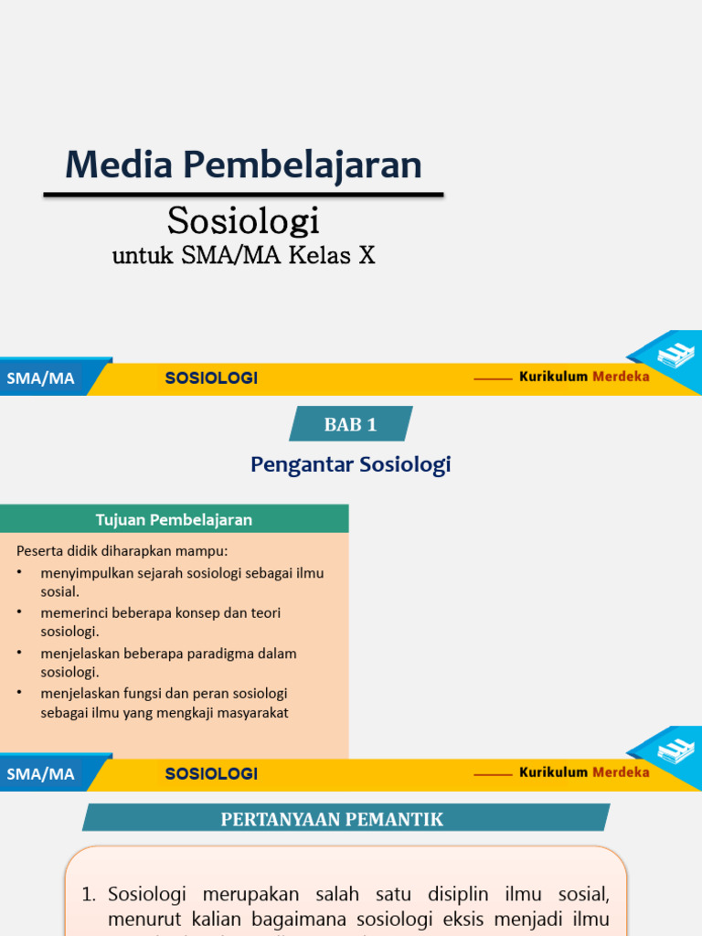 Modif PPT Sma Sosiologi Kelas 10 Bab 1 | PDF