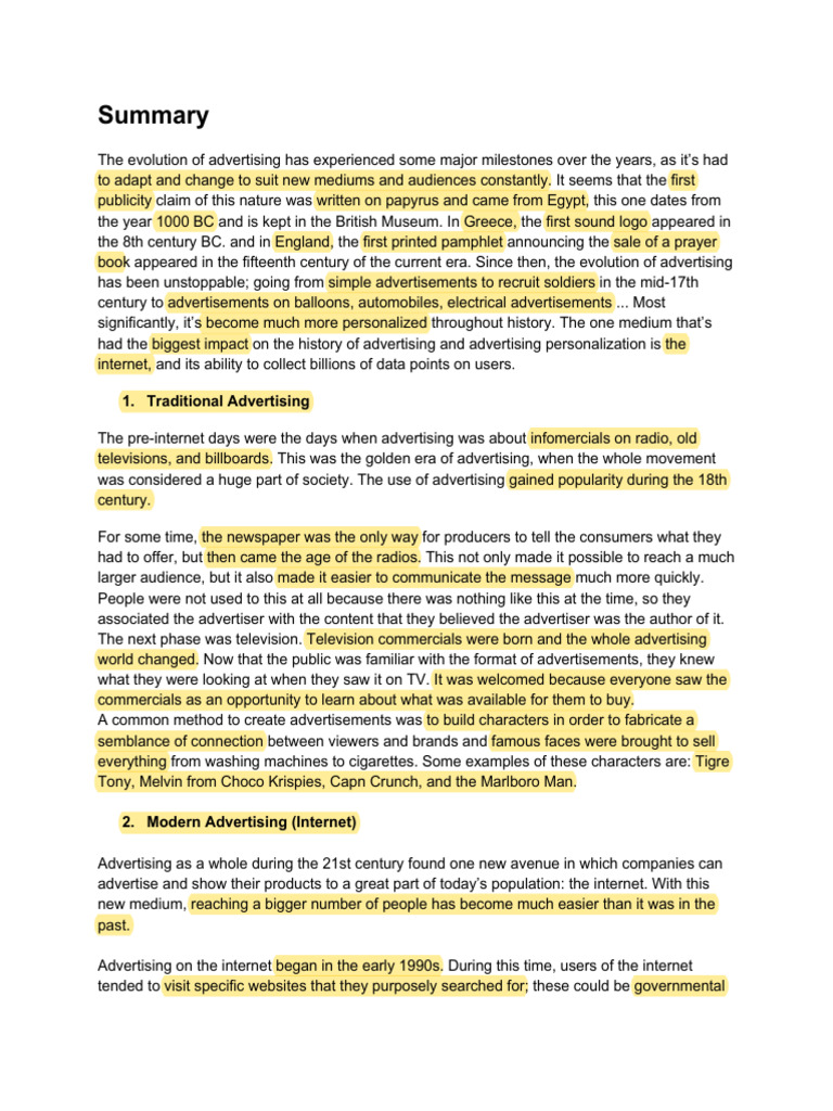 Evolution of Advertising Through Time | PDF | Advertising | Internet