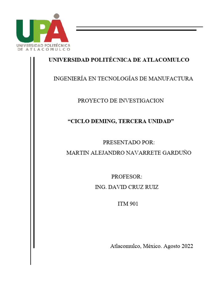 Ciclo de Deming | PDF | Lean Manufacturing | Sector secundario de la economía