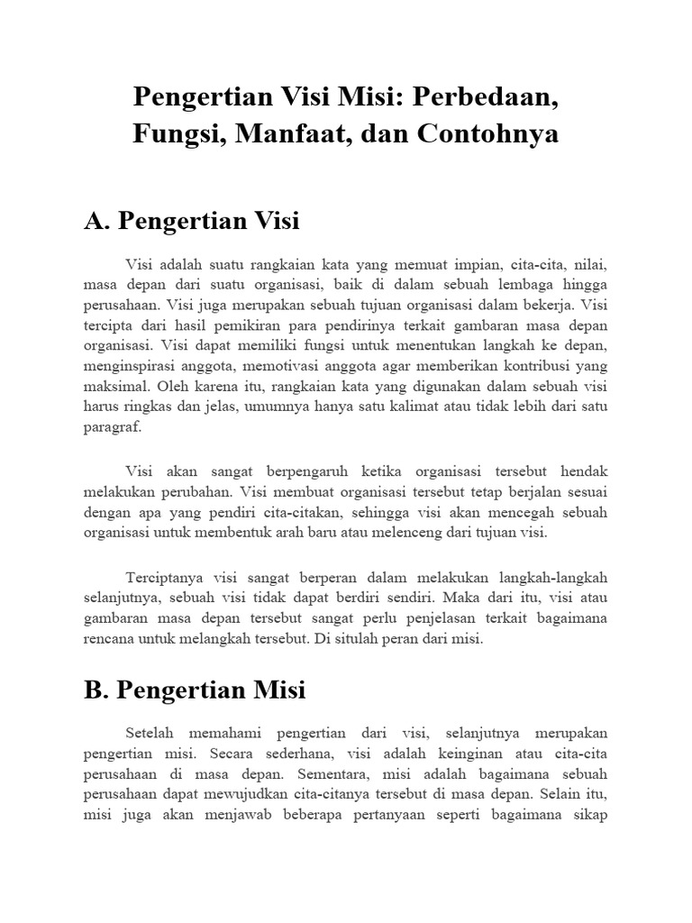 Visi Misi | PDF