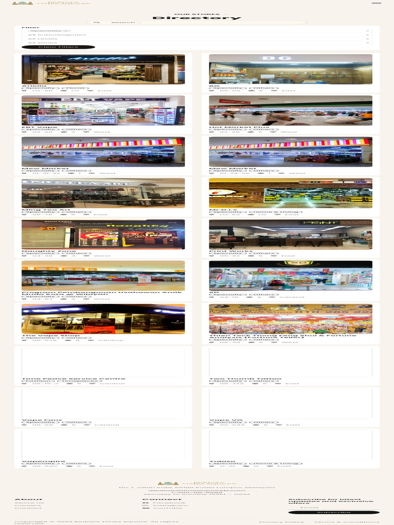 Store Directory - Berjaya Times Square Kuala Lump | PDF