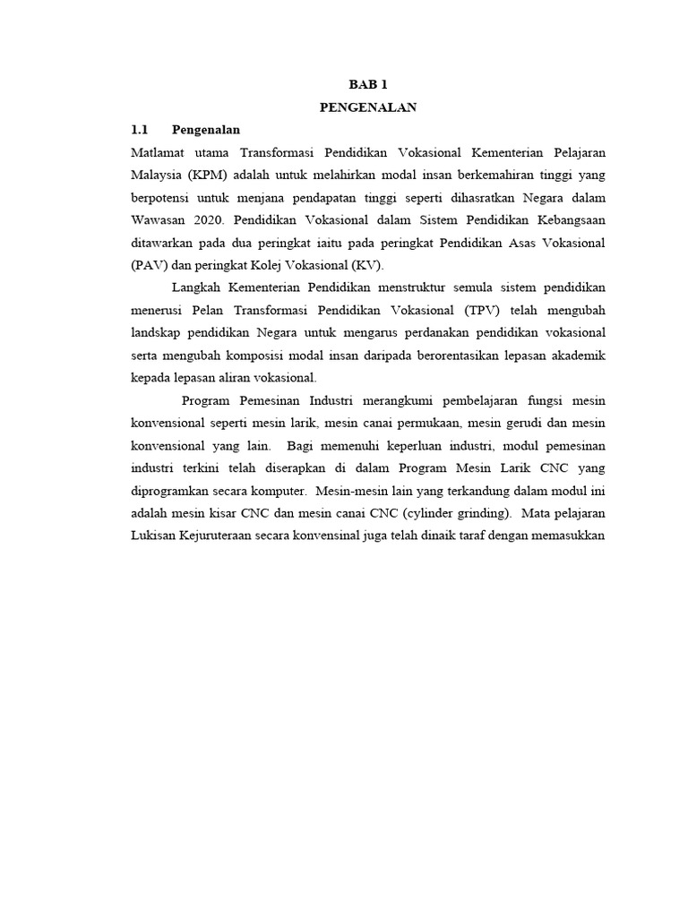 Contoh Penulisan Projek Tahun Akhir | PDF