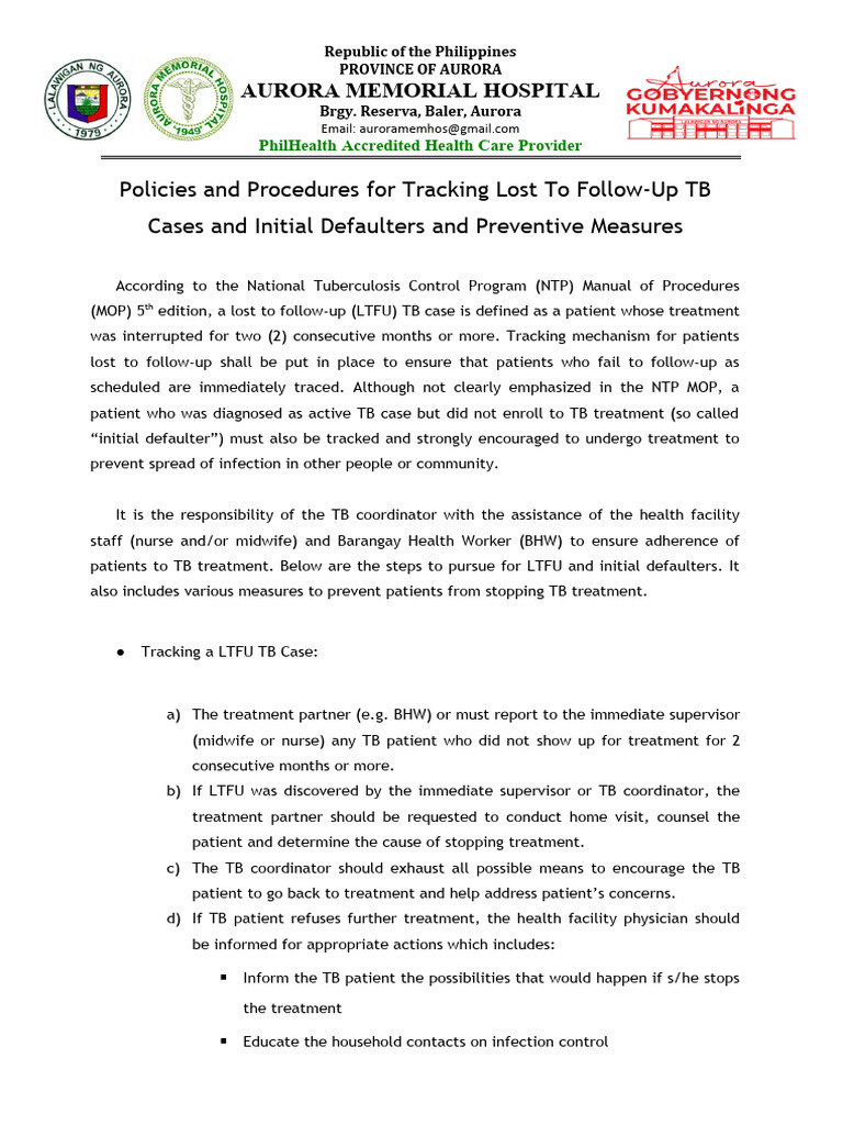 TB Policy | Download Free PDF | Tuberculosis | Patient
