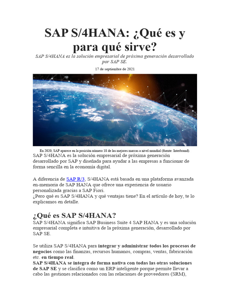SAP Sap4 Han | PDF | Internet de las Cosas | Informática