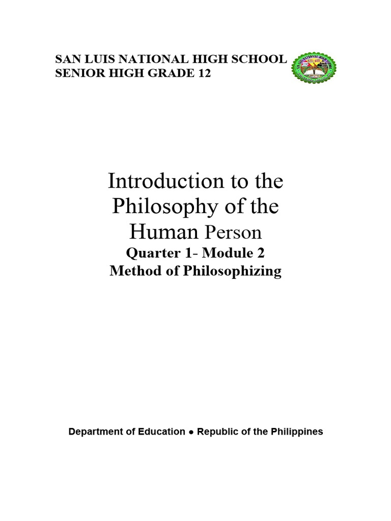 Grade-11-Philo - Q1 Mod 2 Method of Philospphizing v3 | PDF | Truth ...