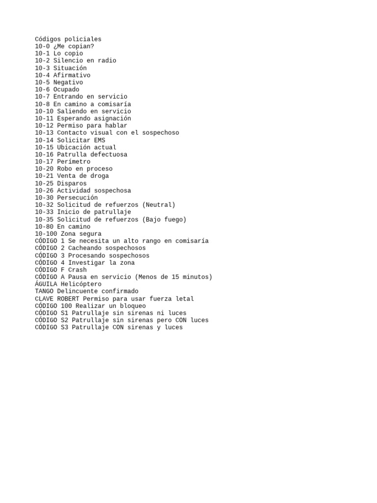 Codigos Policiales | PDF