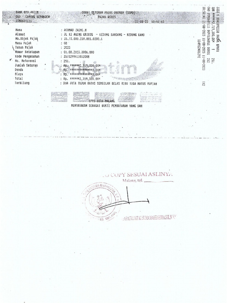 Bukti Bayar BPHTB | PDF