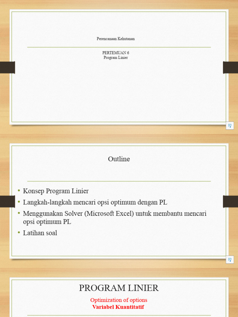 Pertemuan 6 - Perencanaan Kehutanan - Program Lin | PDF