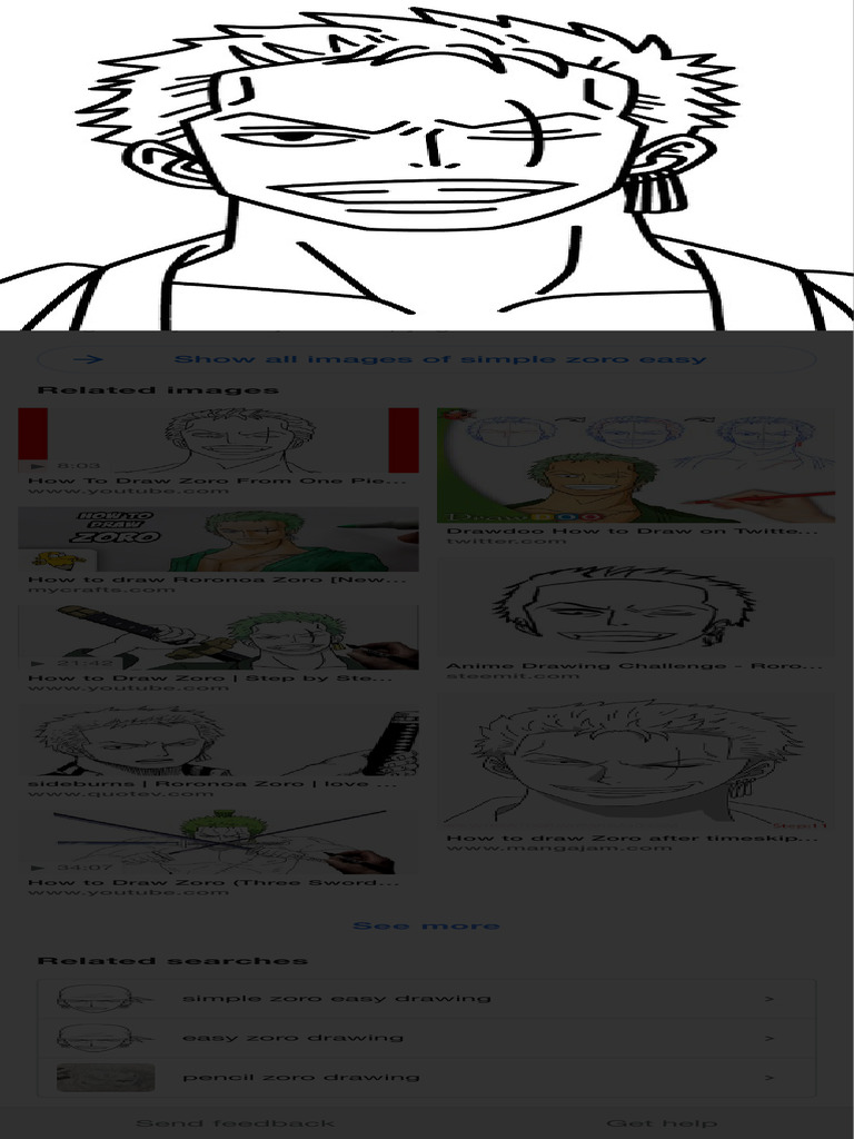 Simple Zoro Easy Drawing - Google Search | PDF | You Tube