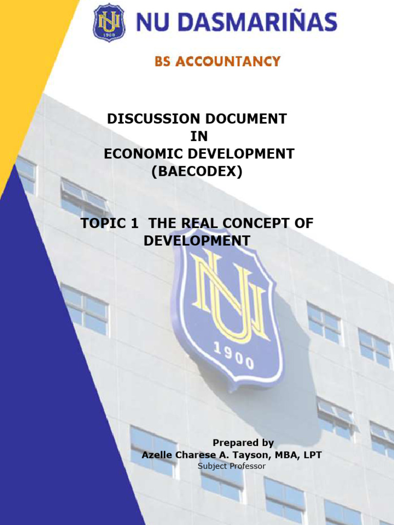 Topic 1. The Real Concept of Development | PDF | Economic Growth ...