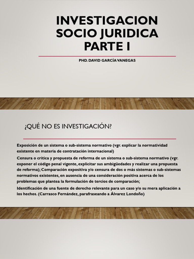 Invest Socio Jurid DGV 1 | PDF | Conocimiento | Método científico