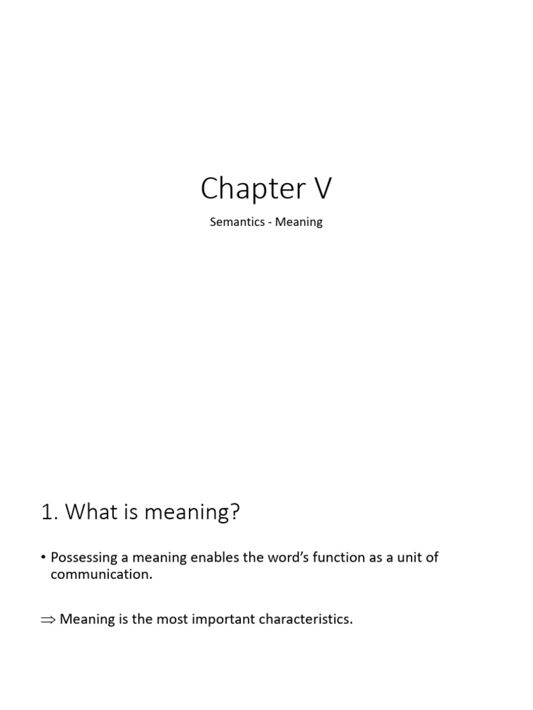 Chapter-5 Semantics | PDF | Metaphor | Word