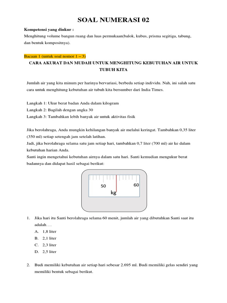 Soal Numerasi 02 | PDF