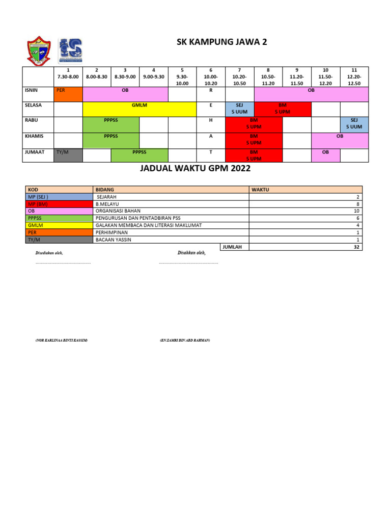 Jadual Waktu GPM | PDF