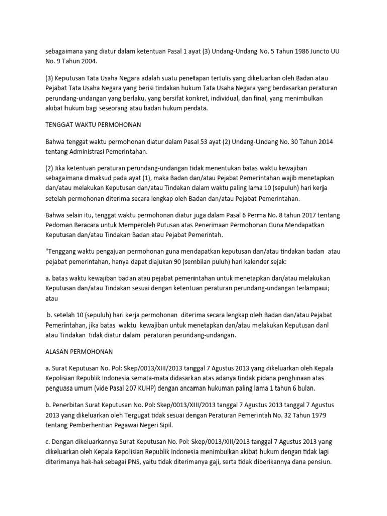 Surat Gugatan Ptun | PDF