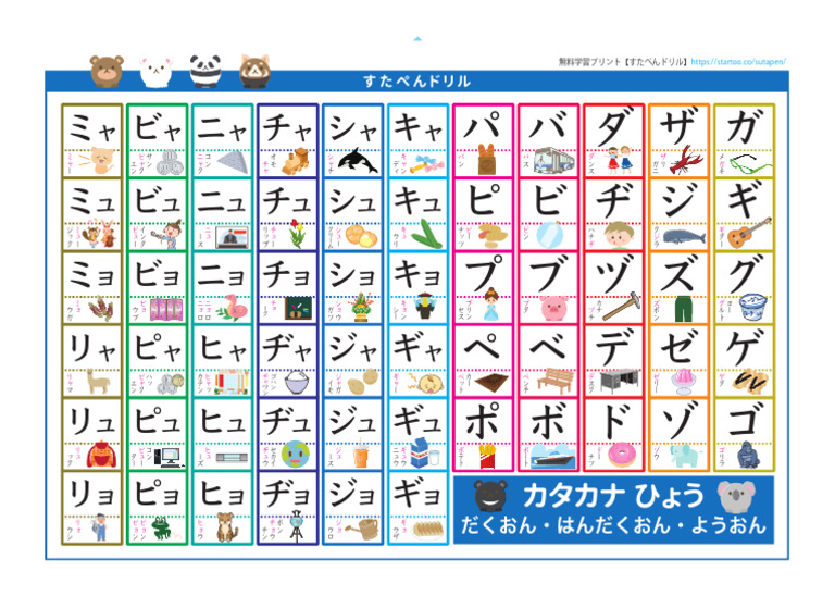 1-5-2 Japanese-Katakana Dakuon Table | PDF