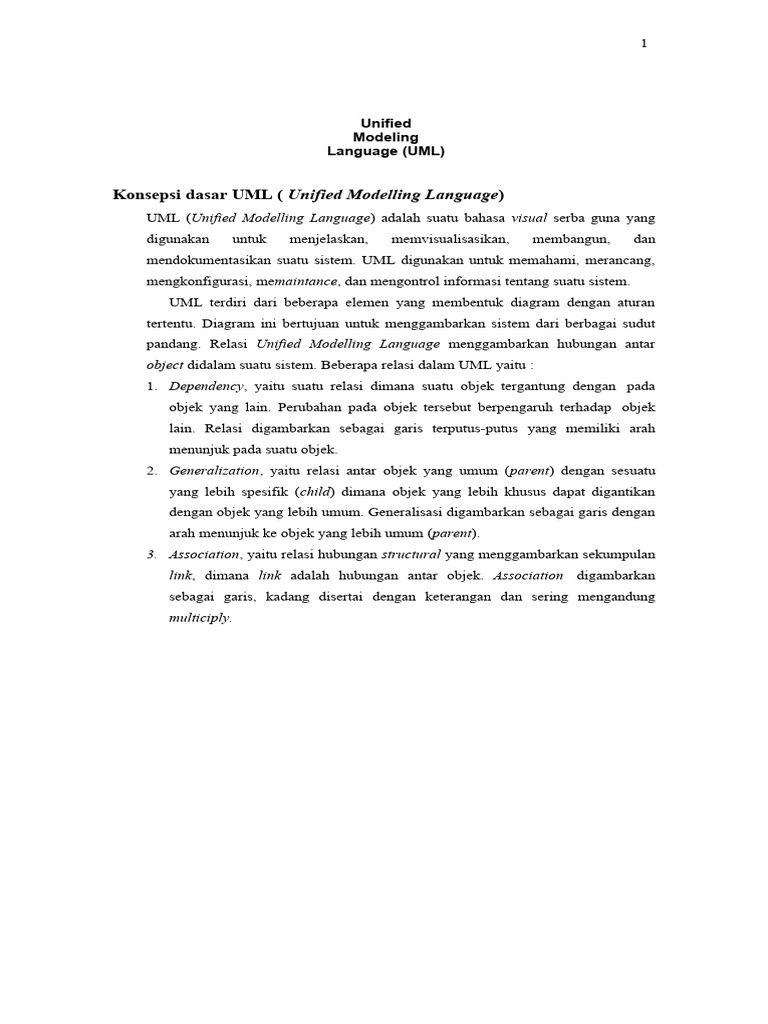 Modul 1 Pemrograman Berbasis Teks Grafis Dan Multimedia UML | PDF