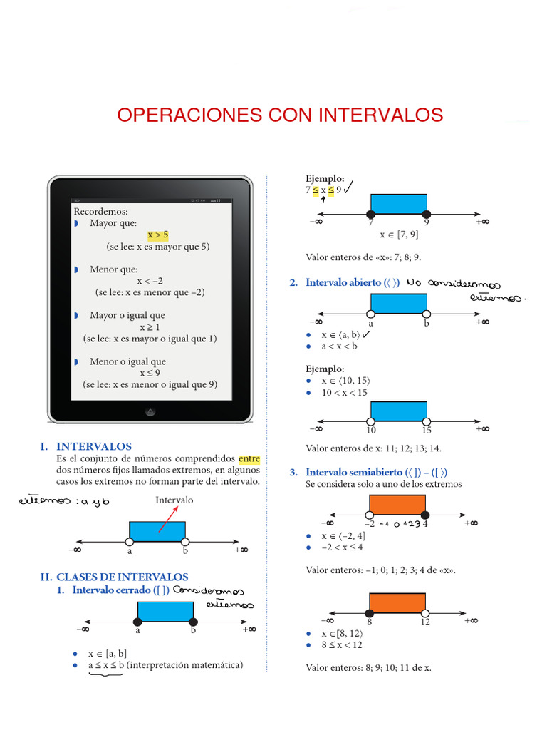 Operaciones Con Intervalos | PDF | Análisis matemático | Matemáticas