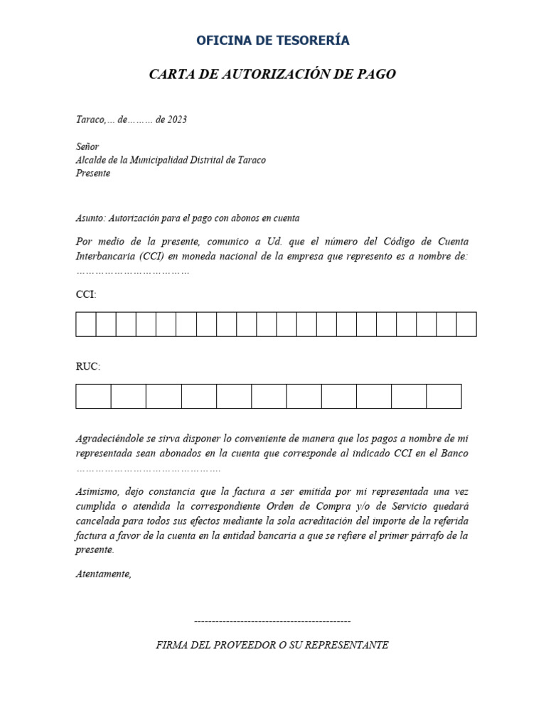 Modelo de Carta Cci 2022 | PDF