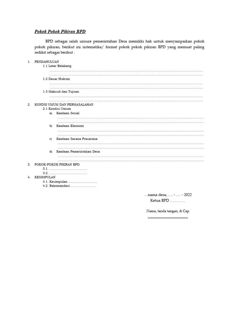 Pokok Pokok Pikiran BPD | PDF