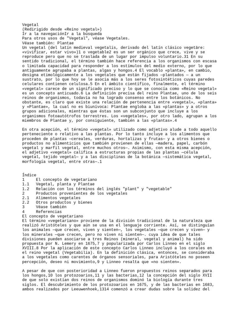 Definición de Vegetal en Biología | PDF | Plantas | Botánica