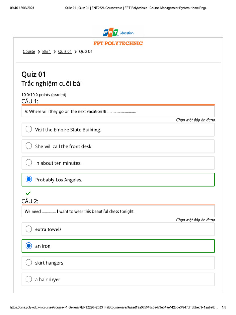 Quiz Ent2.2 FPOLY | PDF