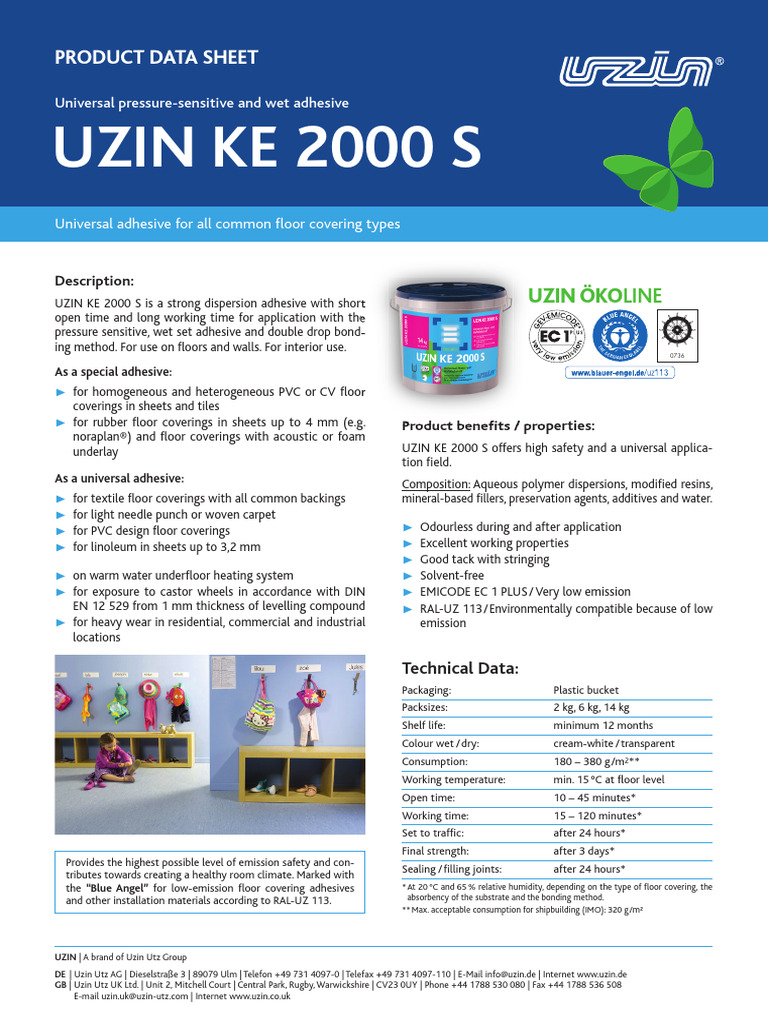 Ke 2000 S PDS GB 0218 | PDF | Flooring | Adhesive