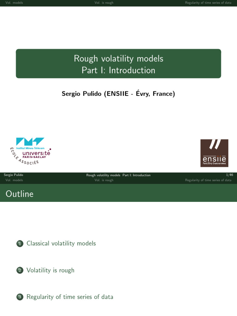 Rough Volatility 2023 Part 1 Handout | PDF | Volatility (Finance ...