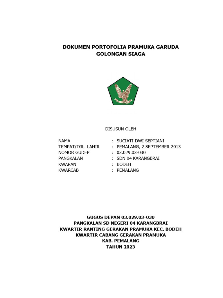 Cover Pramuka Garuda - Suciati | PDF