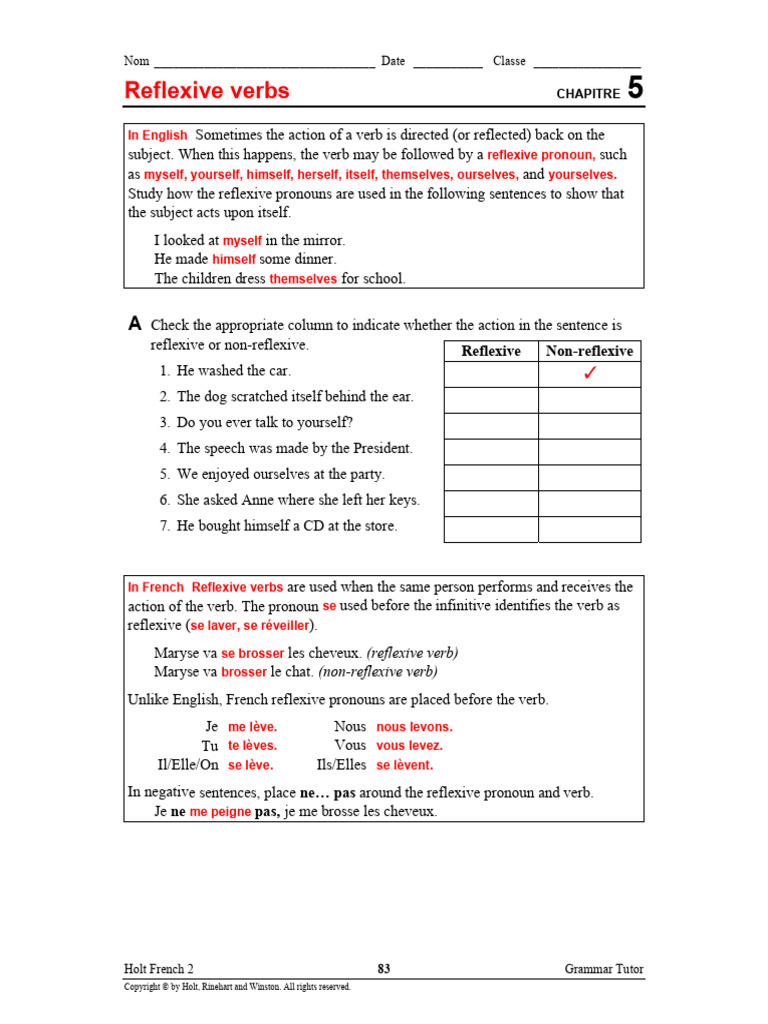 Reflexive Verbs | PDF | Verb | Linguistic Morphology