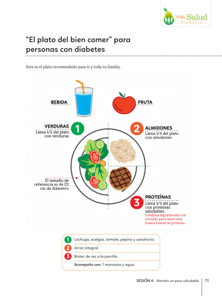 El Plato Del Bien Comer Diabetes | PDF | Vegetales | Diabetes