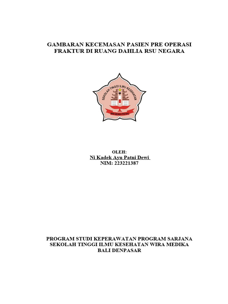 Kecemasan Pasien Pre Operasi Fraktur | PDF