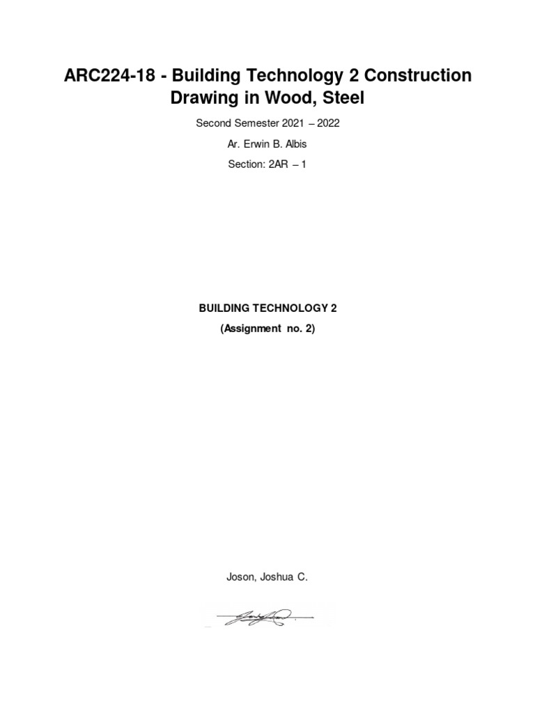 Joson, Joshua - Building Technologies 2 - 2AR-1 | PDF