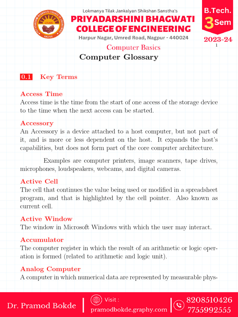 Computer Glossary | PDF | Computer Program | Programming