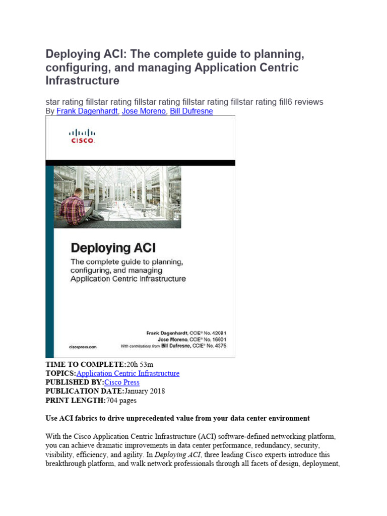 Deploying ACI The Complete Guide To Planning, Configuring, and Managing ...