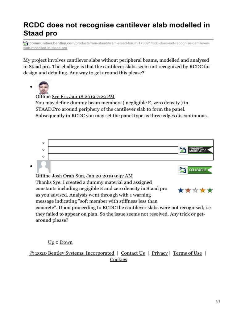 RCDC Issues with Cantilever Slabs in STAAD | PDF