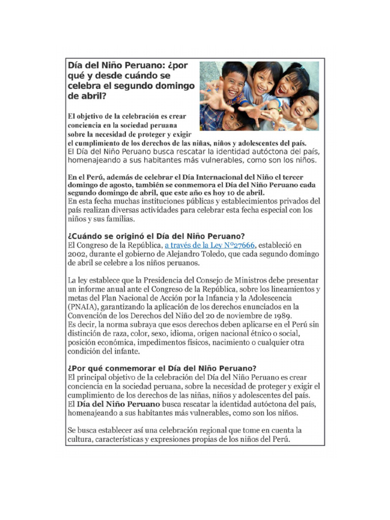 Lectura Del Niño Peruano | PDF