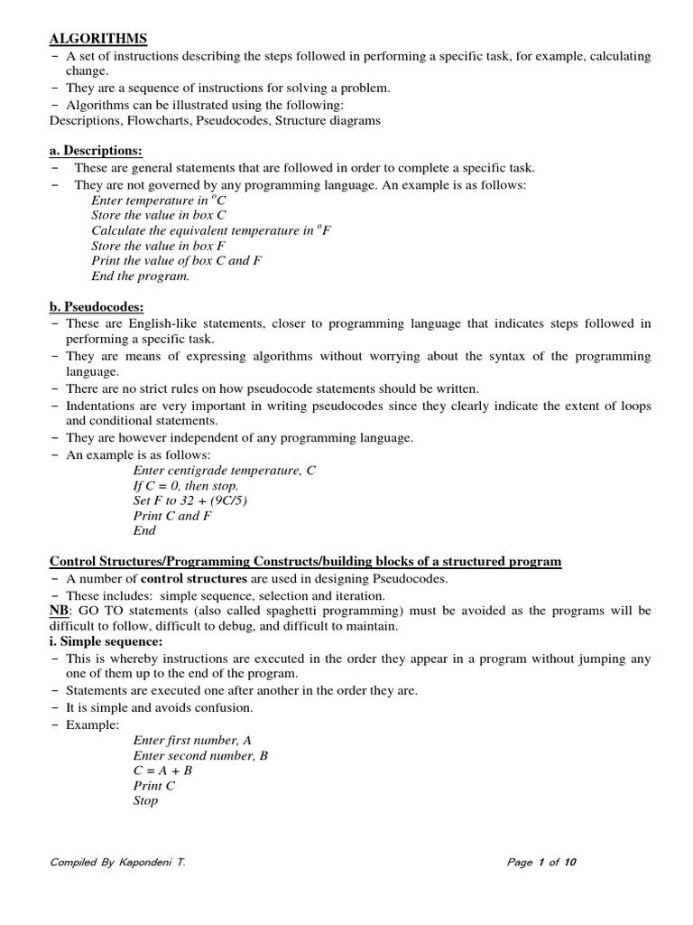 Chapter 4 Standard Algorithms Pdf Control Flow Computer Programming 7793