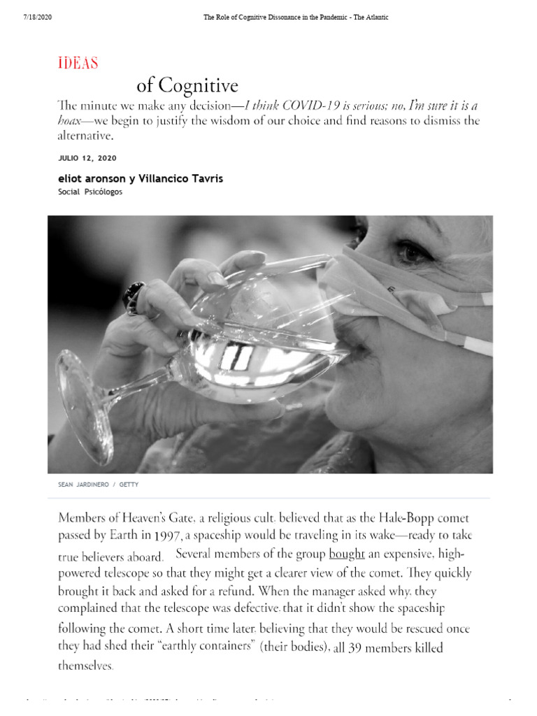 The Role of Cognitive Dissonance in The Pandemic - The Atlantic | PDF ...