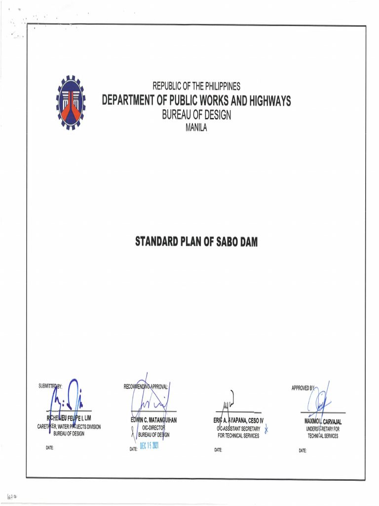 Standard Plan of Sabo Dam | PDF