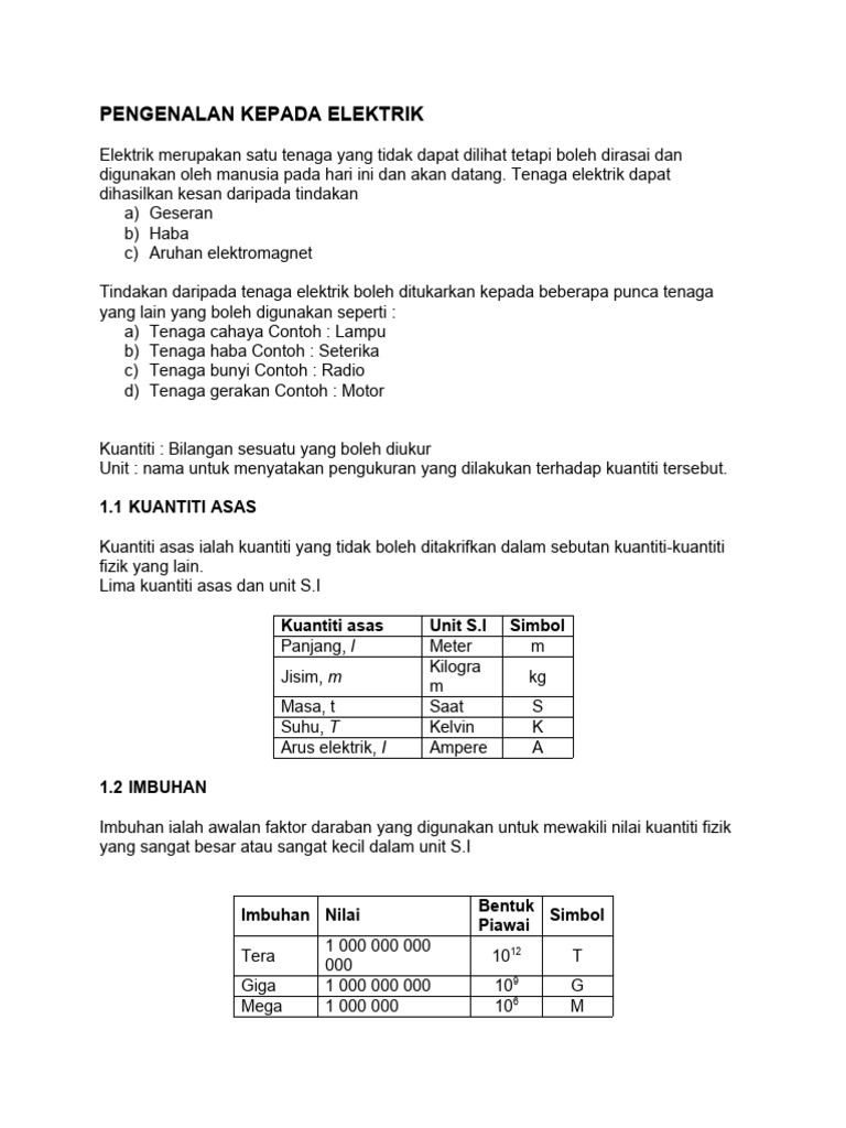 Pengenalan Kepada Elektrik | PDF