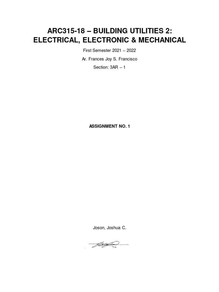 Joson Joshua C. - Building Utilities 2 - Assingment No. 1 | PDF ...